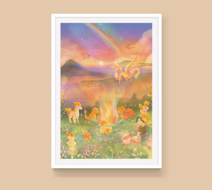 Poster: Fire Type Pokemon – Sugarmints Artstore