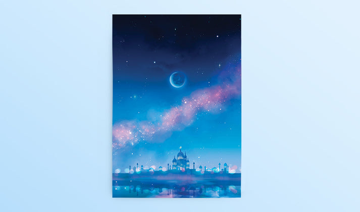 Moon Castle Postcard — Dreamy Fantasy Aesthetic Art Postcard ...
